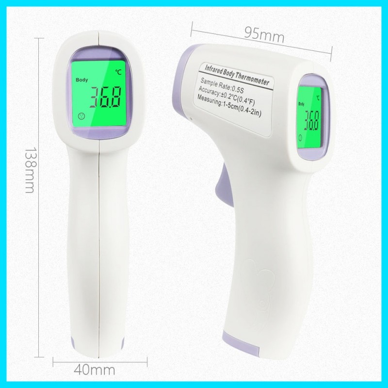 Non-Contact Digital Infrared Forehead Body Thermometer With 3 Color ...